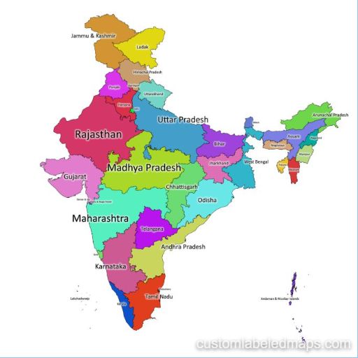 United States labeled map Archives - Custom Labeled Maps – Editable ...