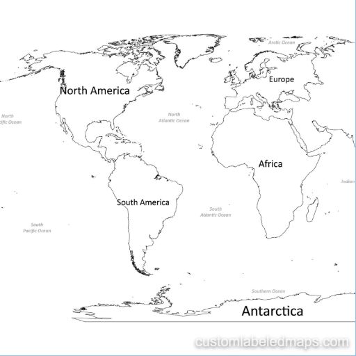 World Map Archives - Custom Labeled Maps – Editable & Printable in PDF ...